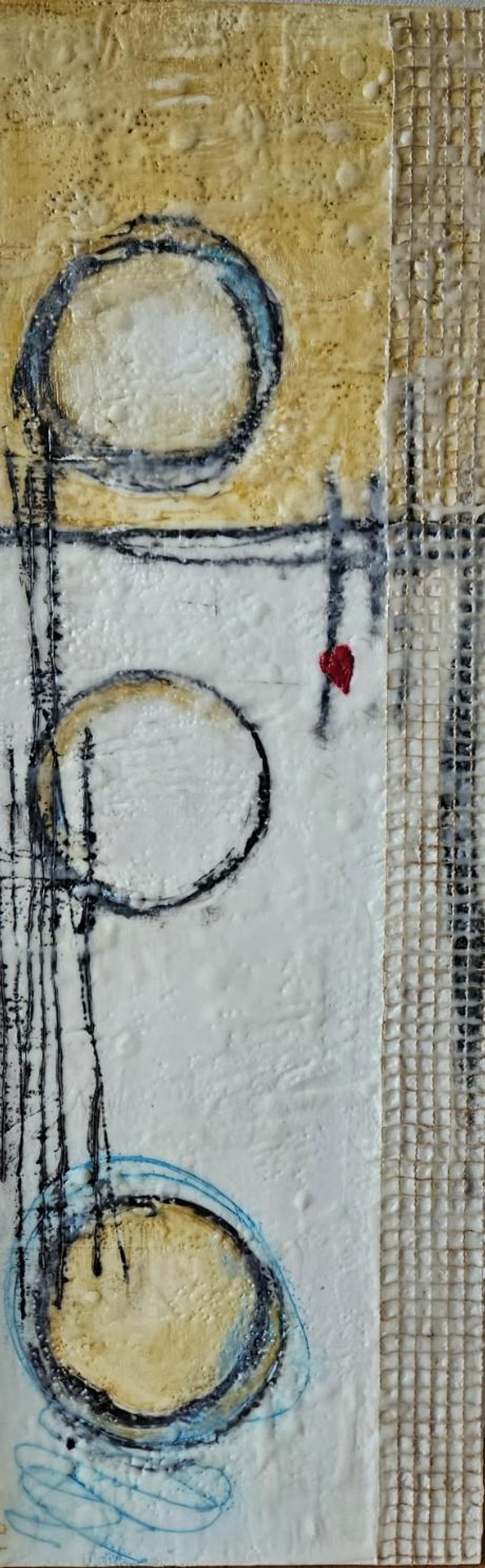 Red Heart in Wax, Burlap Texture, Encaustic Medium, Organic and ...
