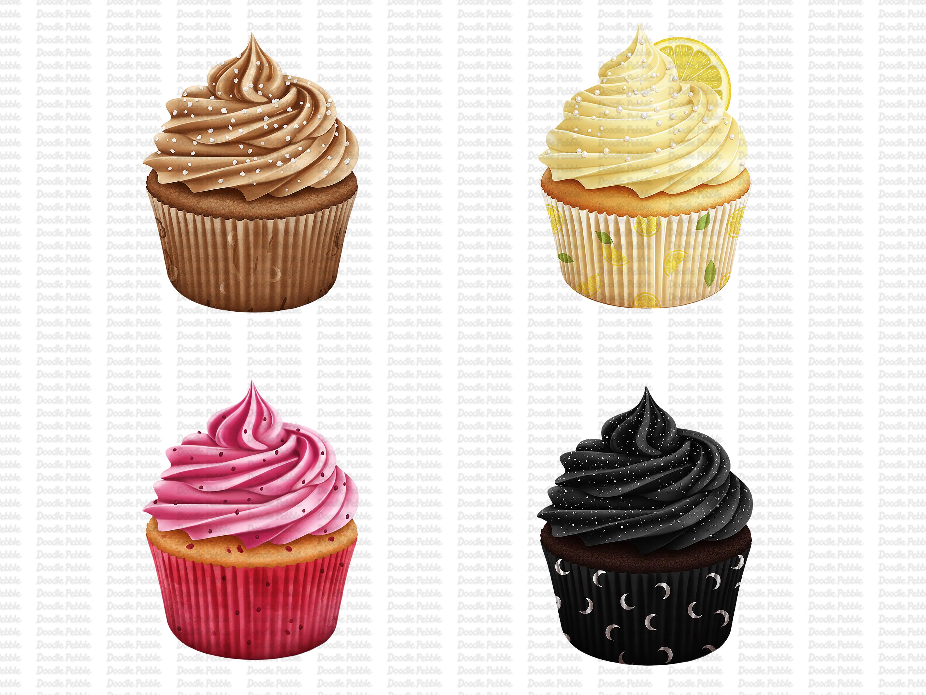 Cupcake Cuties – Cute Cupcake Clipart Bundle – Sweet Dessert PNG for ...