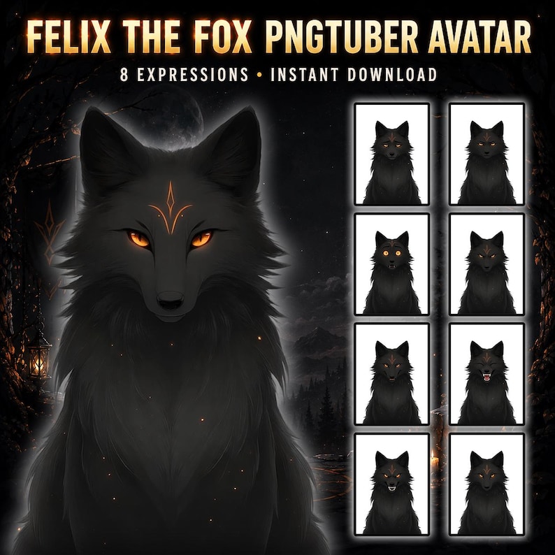Felix the Fox Pngtuber Avatar – Dark Fantasy Fox Vtuber Avatar Pack ...