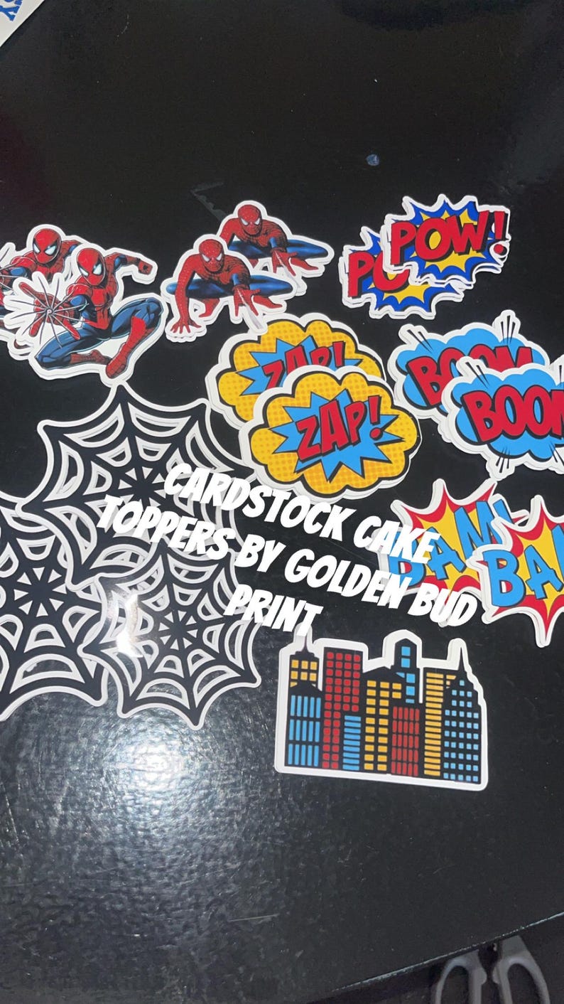 Spider Man Cardstock Cake/cupcake Toppers - Etsy