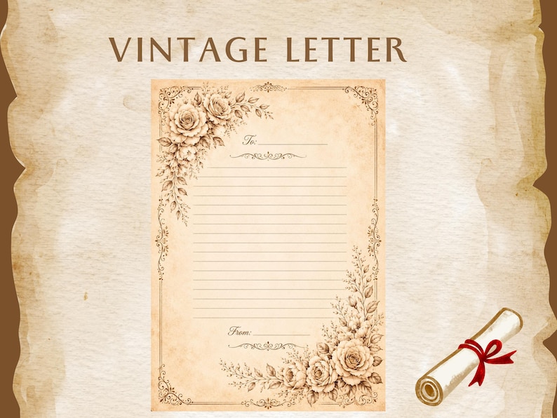Vintage Floral Letter Paper Printable | Antique Stationery Writing ...