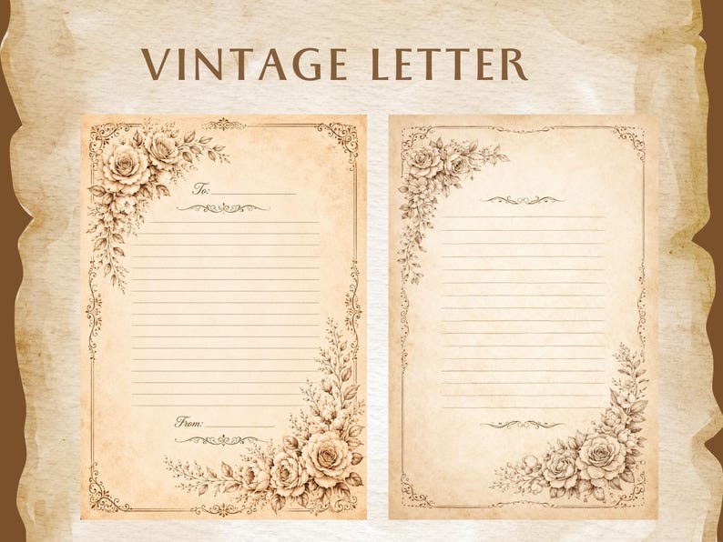 Vintage Floral Letter Paper Printable | Antique Stationery Writing ...