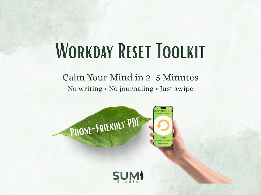 Workday Reset Toolkit | Visual Calm Guide for Anxiety & Burnout Digital ...