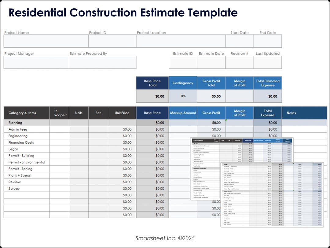Construction Estimating Spreadsheet for General Contractors | Excel ...