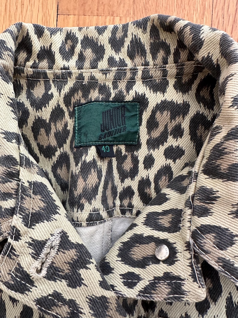RARE Vintage Jean Paul Gaultier Leopard Print Denim Jacket Fitted ...