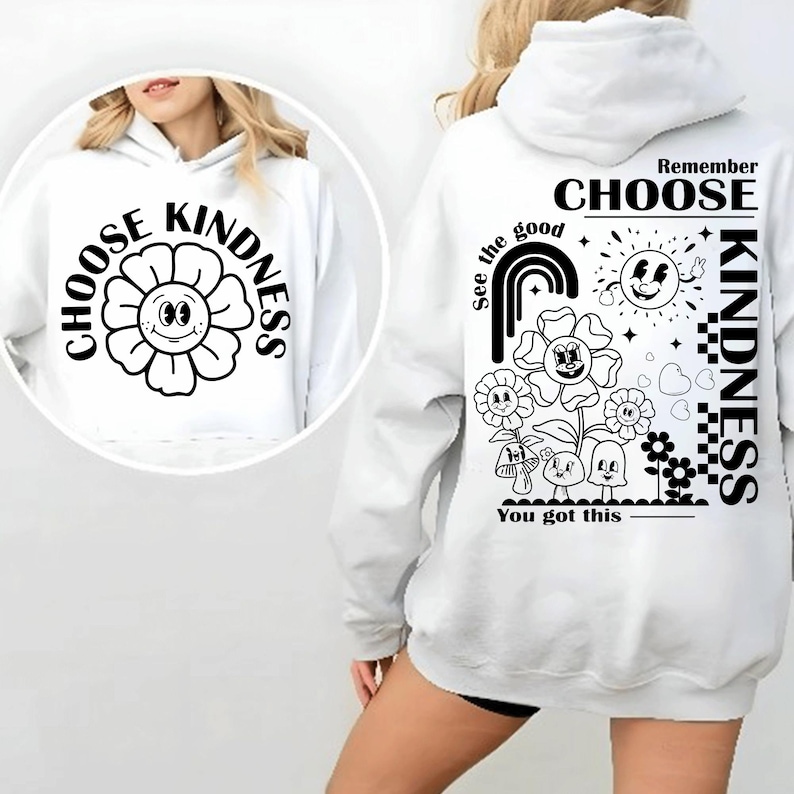 Choose Kindness SVG, Motivational Shirt PNG, Retro Flower Quotes Art ...