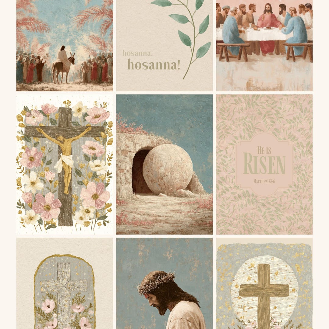 Easter Wall Art Value Set | 9 Christian Holy Week Printables (digital ...