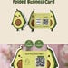 Folded Avocado Business Card Template | Cute Shaped Business Card ...