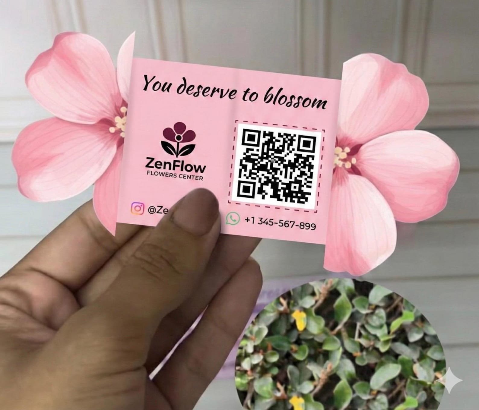 DIY Die-cut Flower QR Code Business Card | Unique Foldable Interactive ...