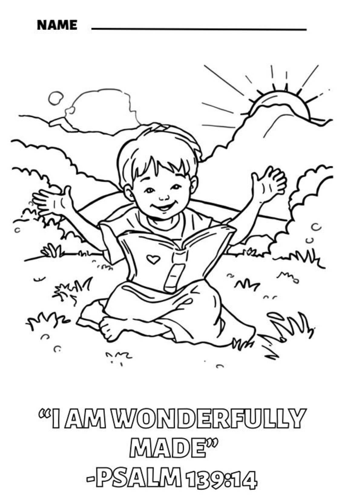 12 Bible Verse Coloring Pages for Kids | Instant Download - Etsy