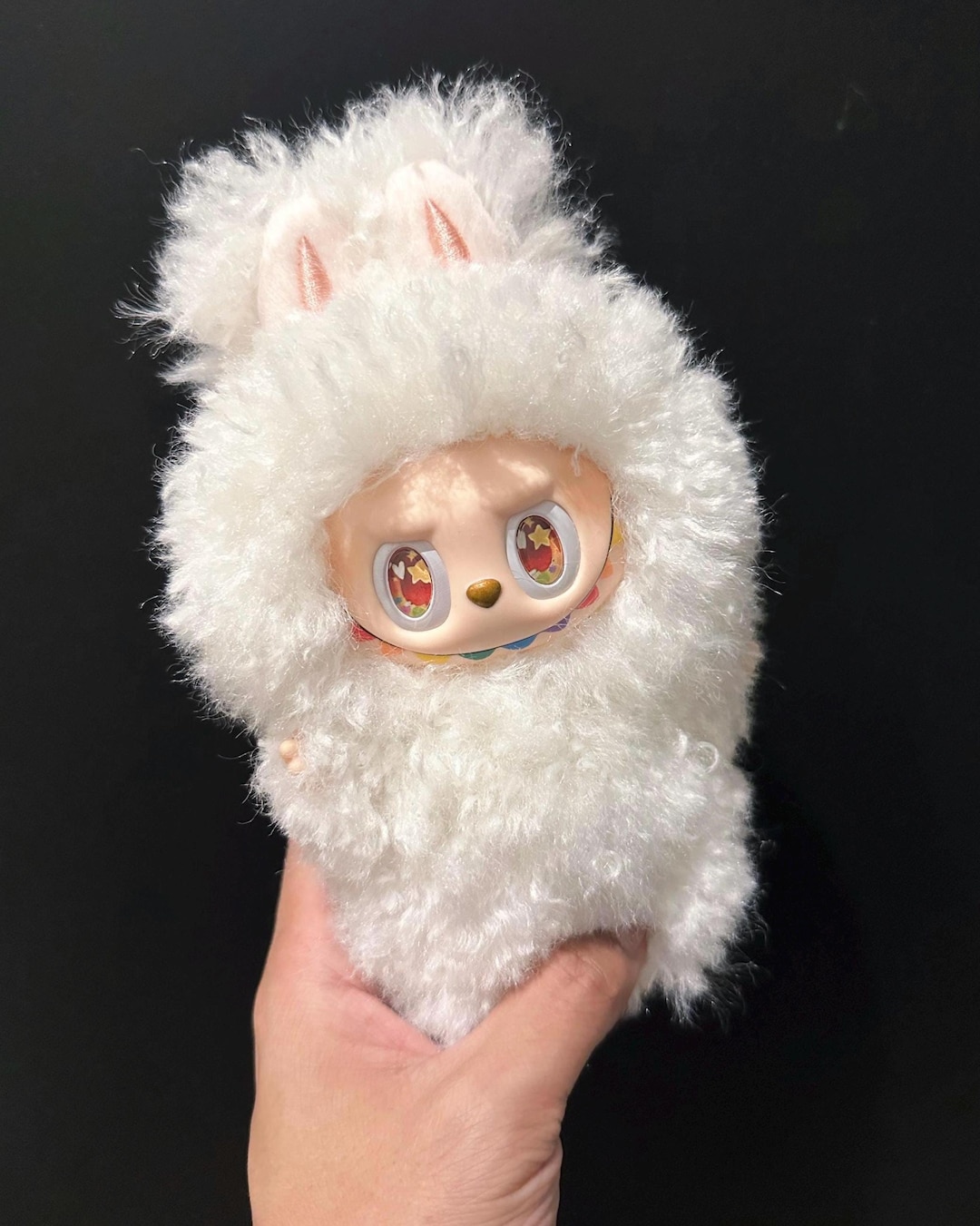 White Bunny Snowball Plush Doll, Kawaii Handmade Fluffy Bag Charm - Etsy