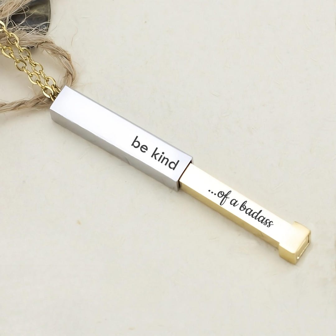 Be Kind of A Badass Secret Message Necklace Funny Gift - Etsy