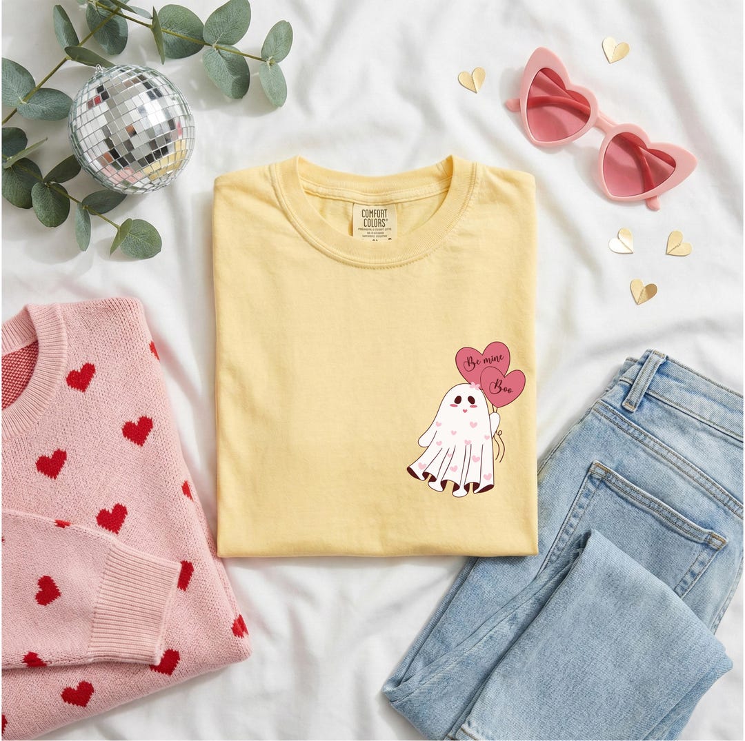 Be My Boo Comfort Colors Shirt: Ghost Valentines Day Tee - Etsy
