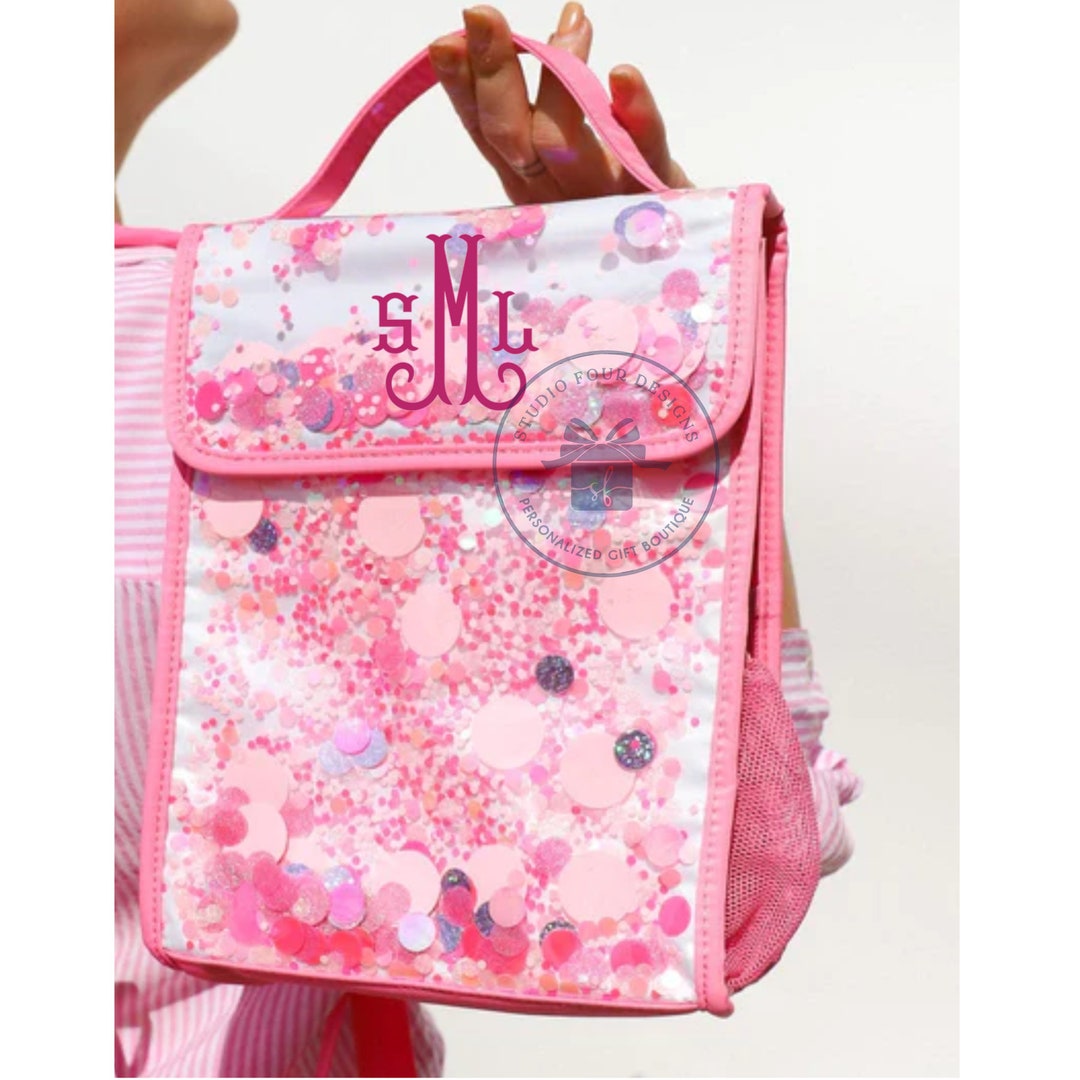 Personalized Confetti Insulated Lunch Bag | Monogrammed Clear Lunch Bag | Glitter Lunch Bag ...
