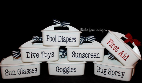 Customized Pool Caddies Goggles Container Sunscreen | Etsy