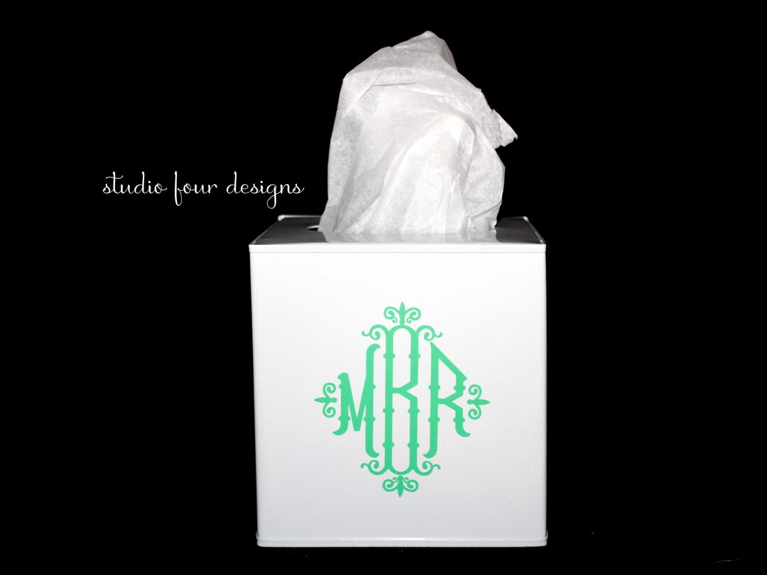 Personalized Tissue Box Cover Monogrammed Metal Tissue Box Cover ...