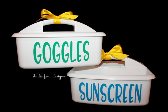 Customized Pool Caddies Goggles Container Sunscreen | Etsy