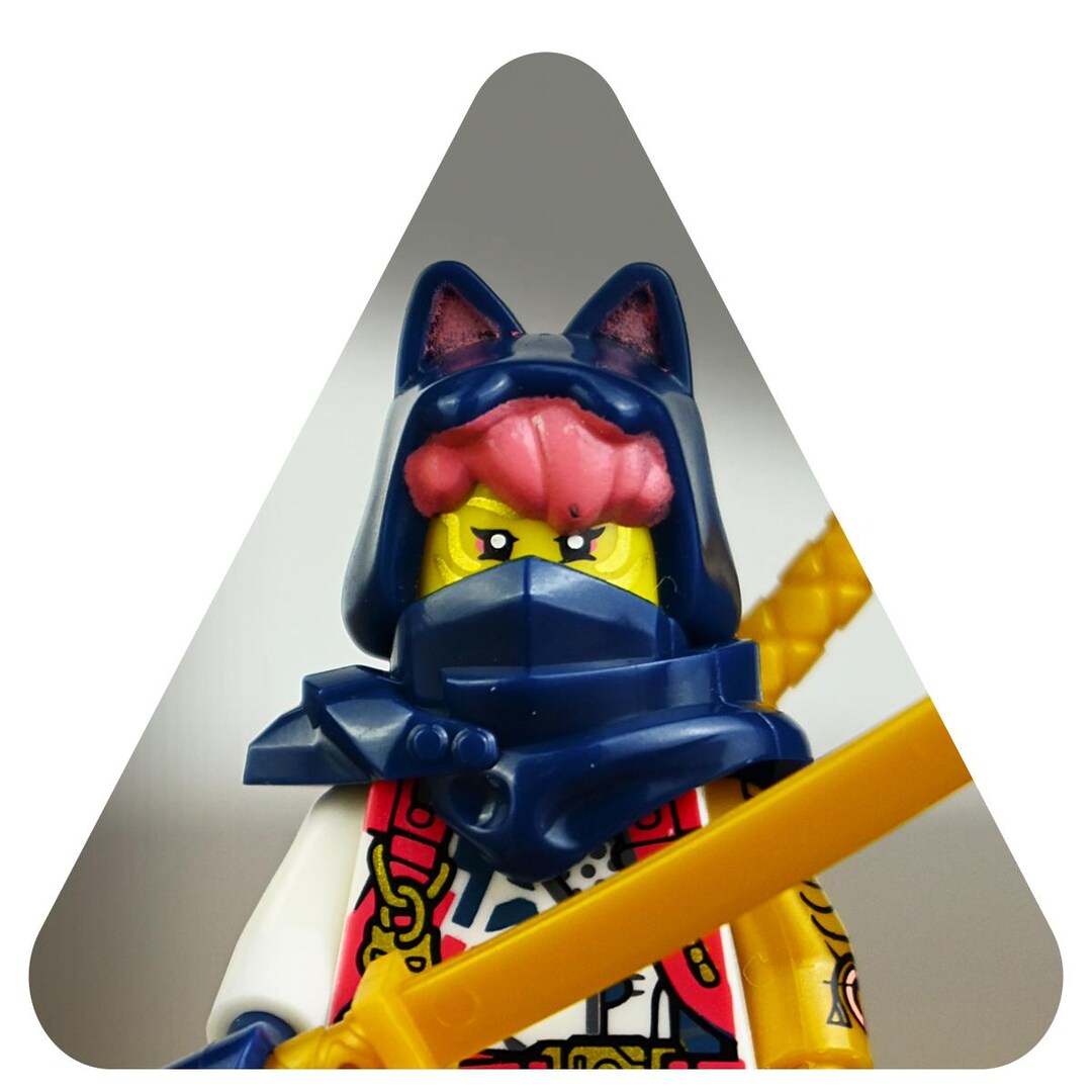 Tech Ninja Sora Minifigure With Cat Ears Hood & Pink Hair, Ninja Girl ...