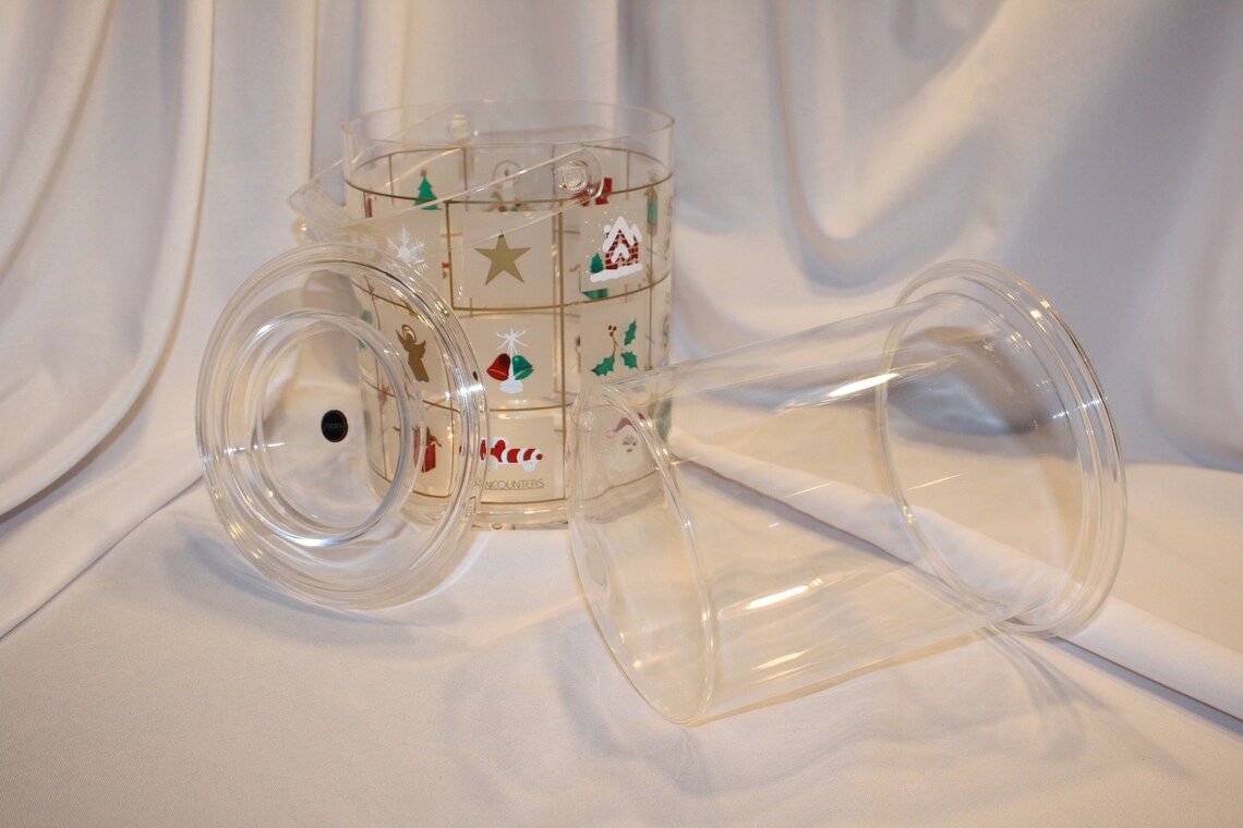 Culver "encounters" Ice Bucket, Liner & Lid, Clear Lucite / Holiday ...