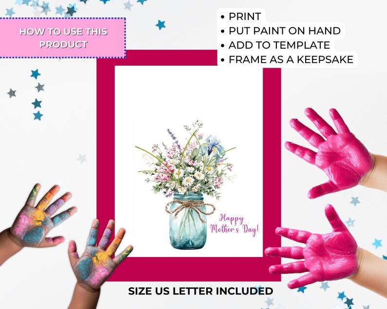 Mothers Day Handprint Craft for Kids, Preschool Mothers Day Gift, Gift ...