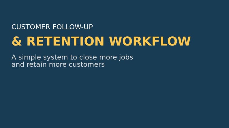 Customer Follow-up & Retention Workflow – Service Business Template - Etsy