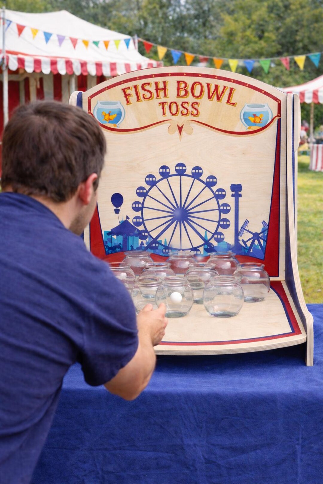 Carnival Fish Bowl Toss Wooden Carnival Game - Etsy