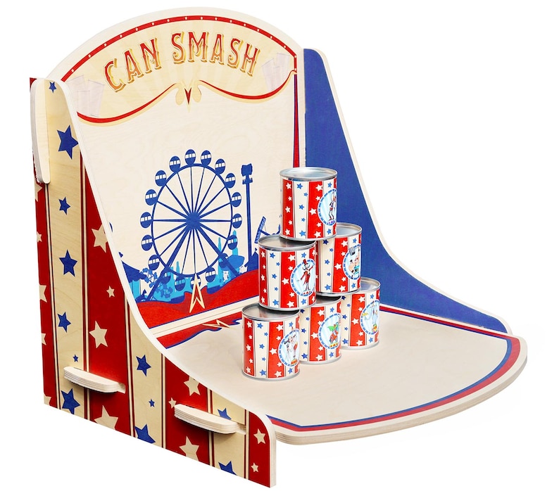 Carnival Can Smash Wooden Carnival Game - Etsy