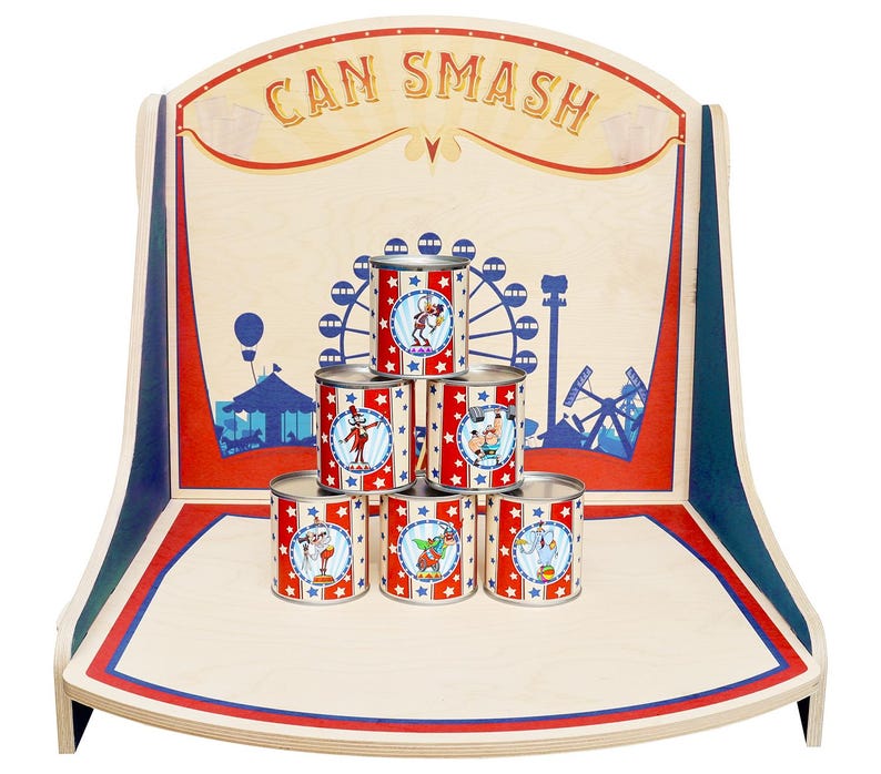 Carnival Can Smash Wooden Carnival Game - Etsy