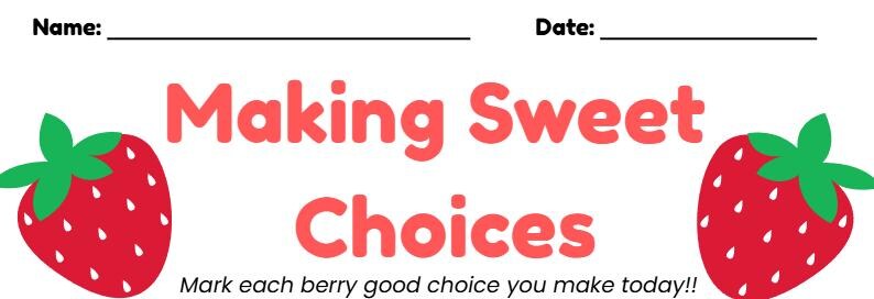 Strawberry Behavior Chart for Kids | Printable Positive Choices Chart ...