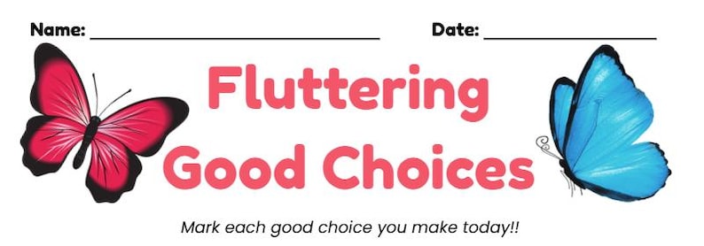 Butterfly Behavior Chart for Toddlers | Positive Choices Reward ...
