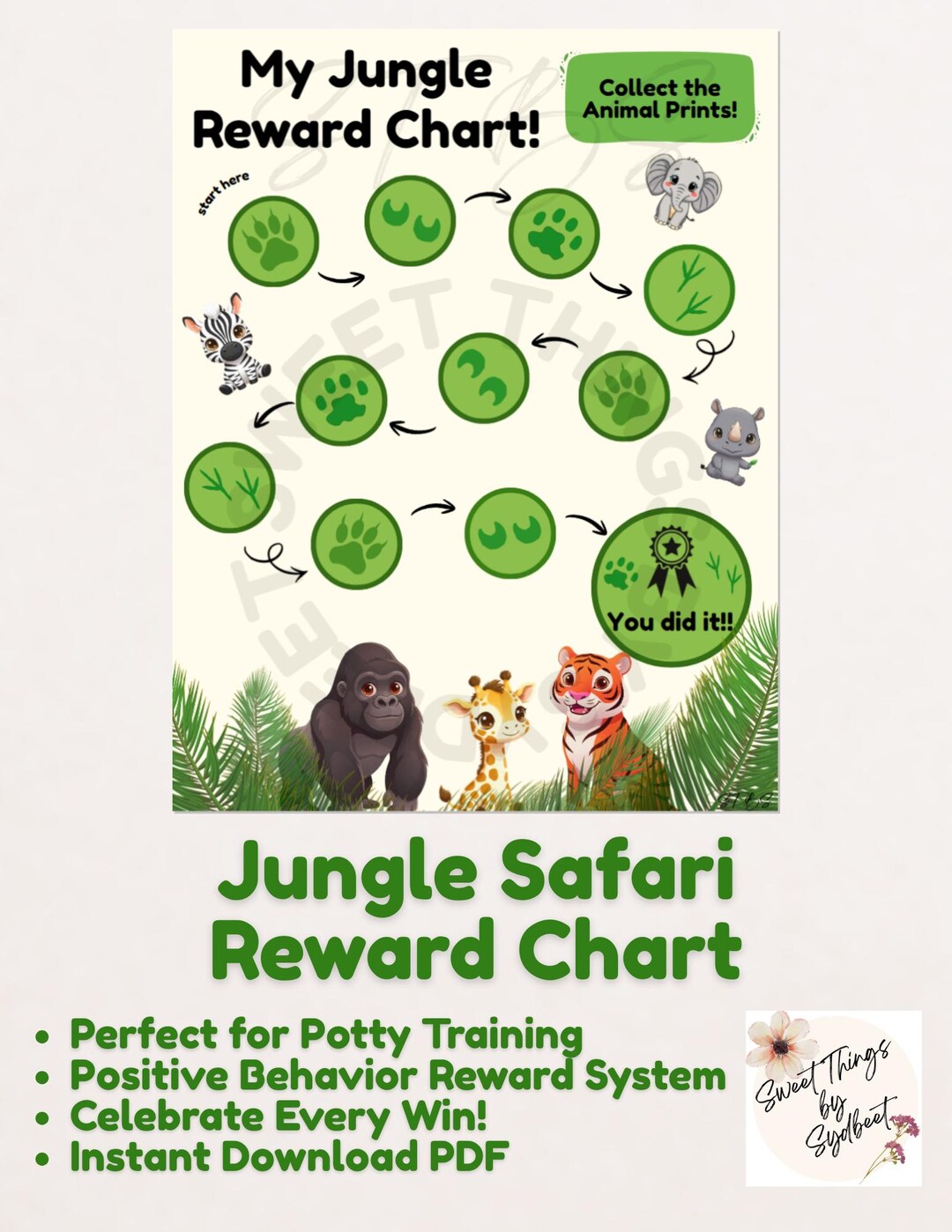 Jungle Reward Path Printable | Potty Training System | Toddler ...