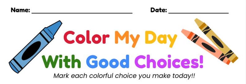Crayon Behavior Chart for Kids | Printable Positive Choices Chart ...