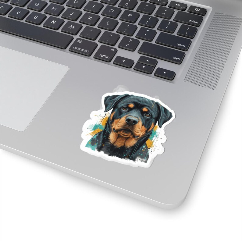 Rottweiler Portrait Vinyl Sticker | Kiss-cut Vinyl Sticker, Geometric ...