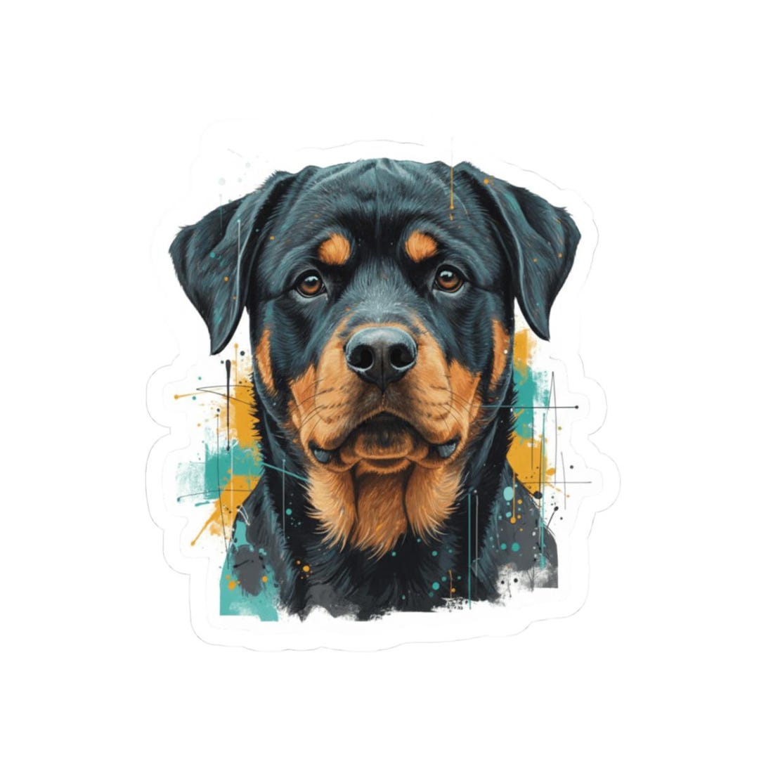 Rottweiler Portrait Vinyl Sticker | Kiss-cut Vinyl Sticker, Geometric ...