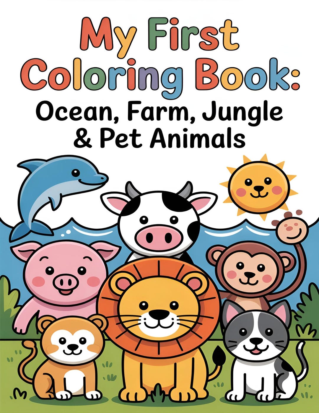 Animal Coloring Book for Kids | Farm, Jungle, Ocean & Pet (45 Pages ...