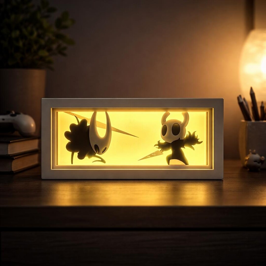 Hollow Knight LED Light Box Shadow Lamp, Knight Vs Hornet Scene, Gaming ...