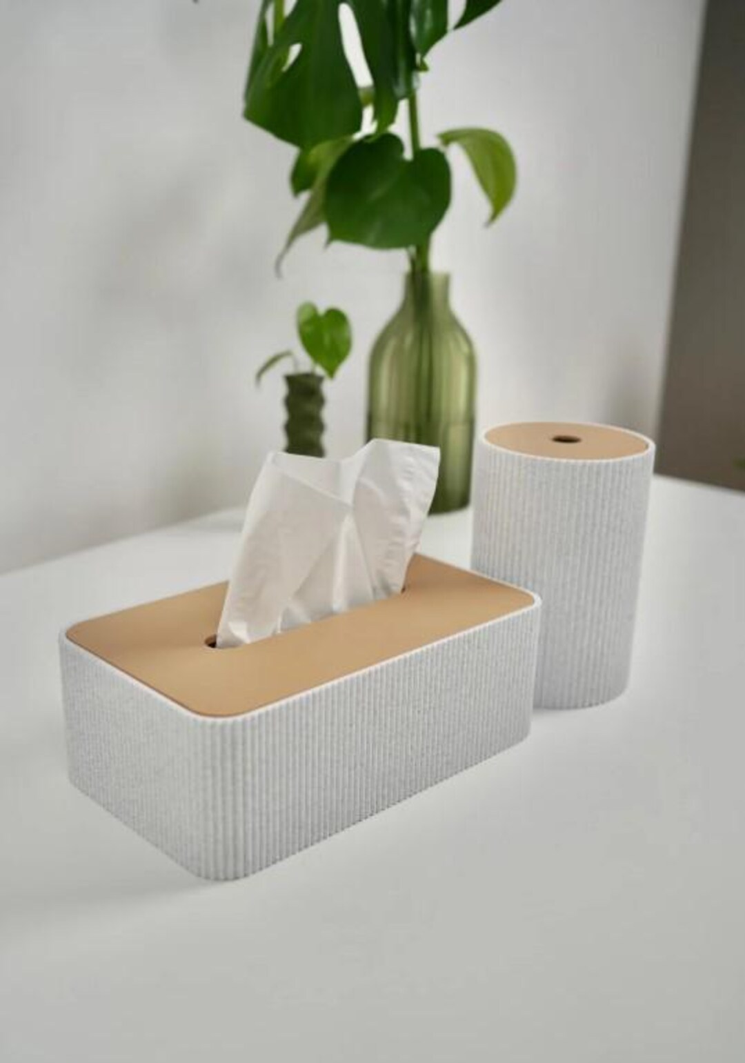 Ribbed Tissue Box Cover | Modern Minimal Home Styling - Etsy