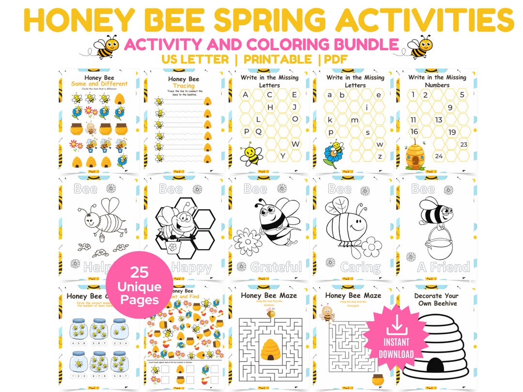 Honey Bee Spring Activities for Kids, Early Elementary Learning ...