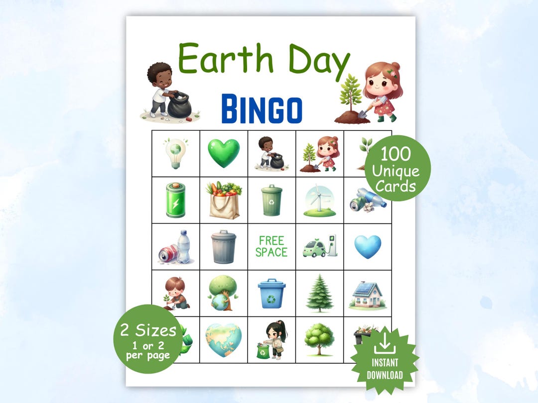 Earth Day Bingo Game Printable, Classroom Activities, Family Game Night ...