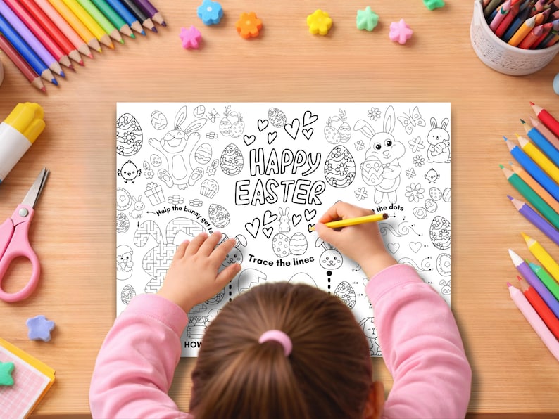 Easter Activity Placemats Printable for Kids, Table Activities ...