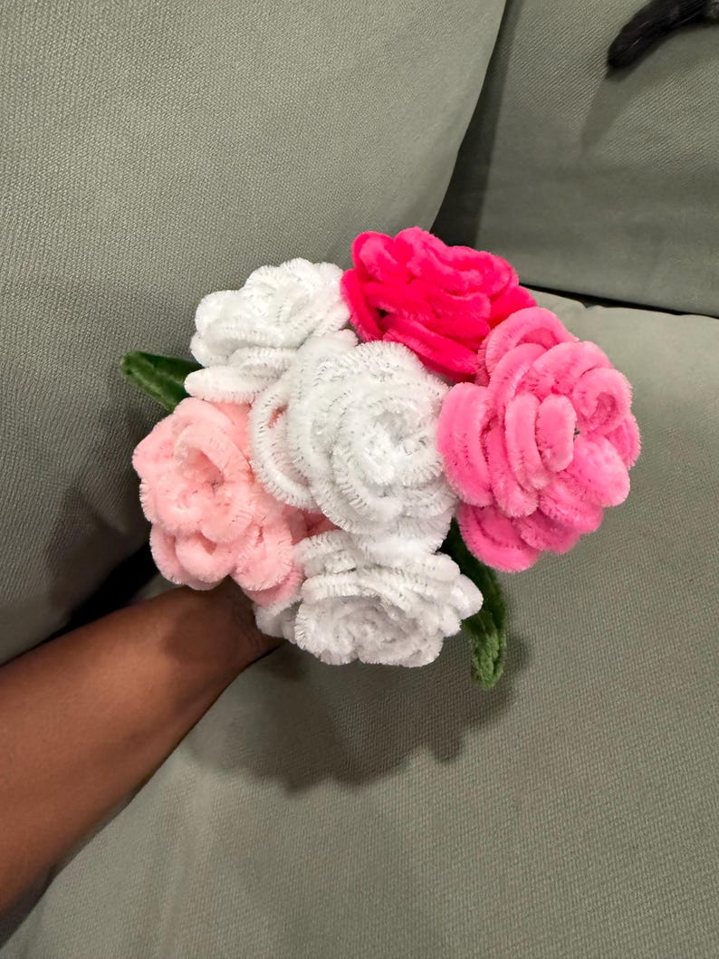 Handmade Pipe Cleaner Rose - Soft Plush Floral Decor - Etsy