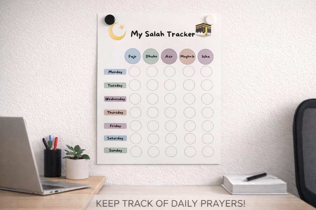 Weekly Salah Tracker | Islamic Prayer Chart (digital Download) - Etsy