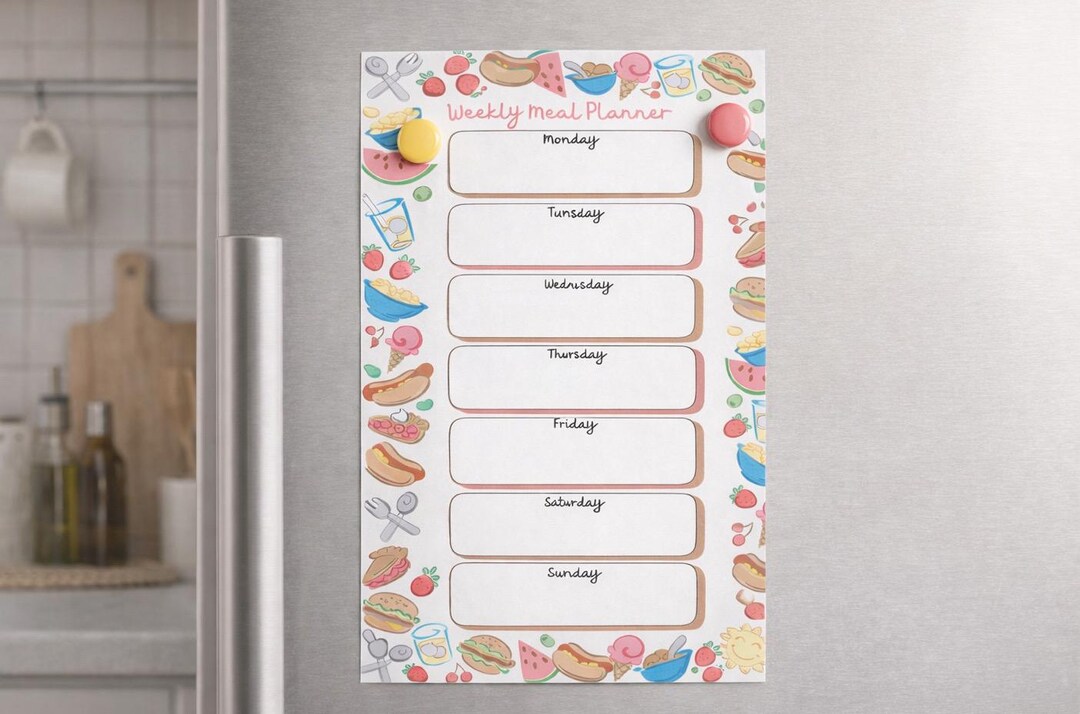 Weekly Meal Planner Printable | Food Border (digital Download) - Etsy