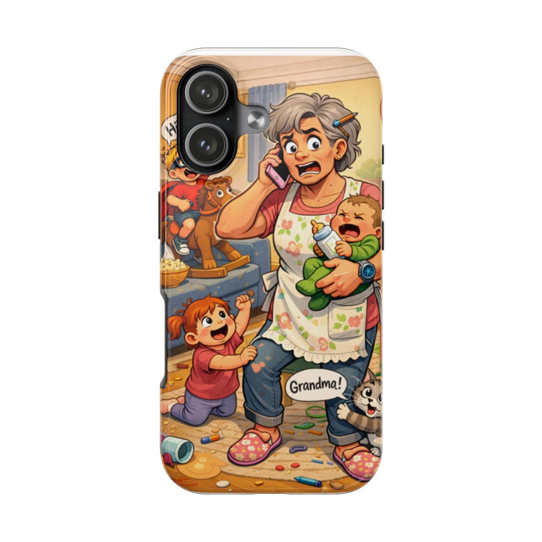 Grandma Multitasking Cartoon Phone Case | Chaotic Kitchen Grandmother ...