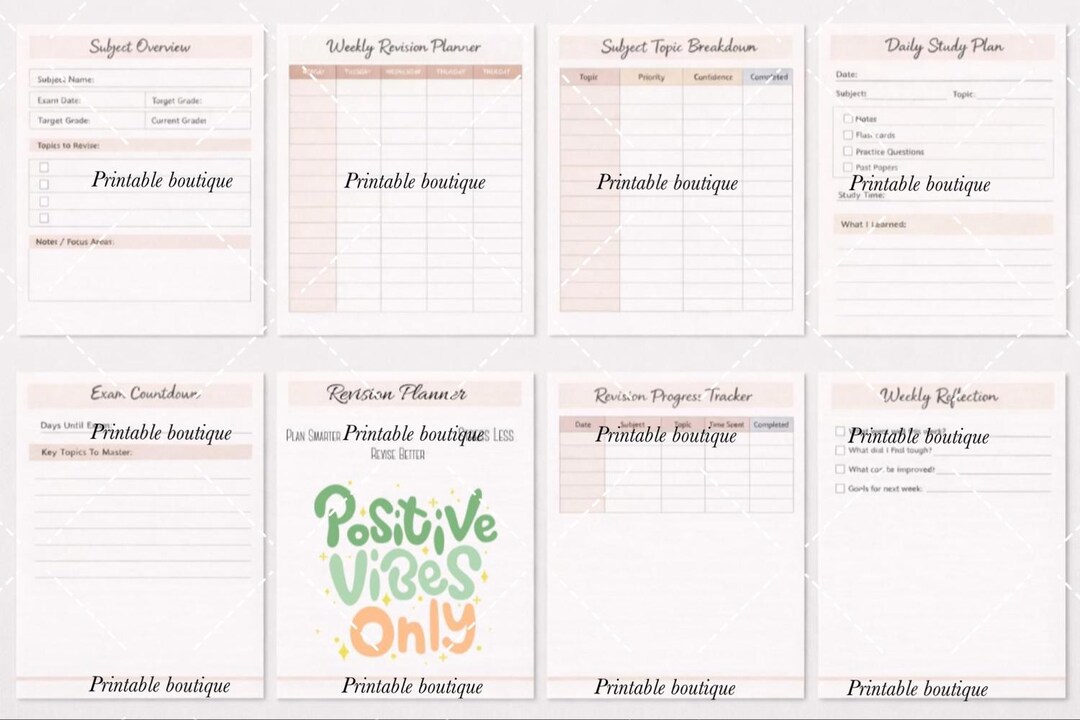 Student Revision Planner: A4 Study Organizer (digital Download) - Etsy