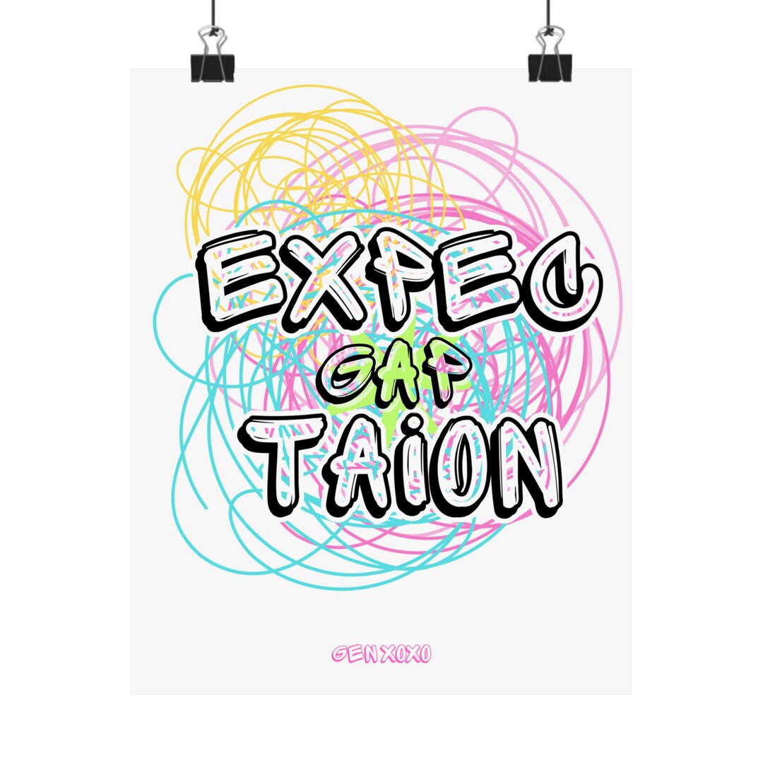 Expectation Typography Poster | Matte Vertical Poster, Colorful ...