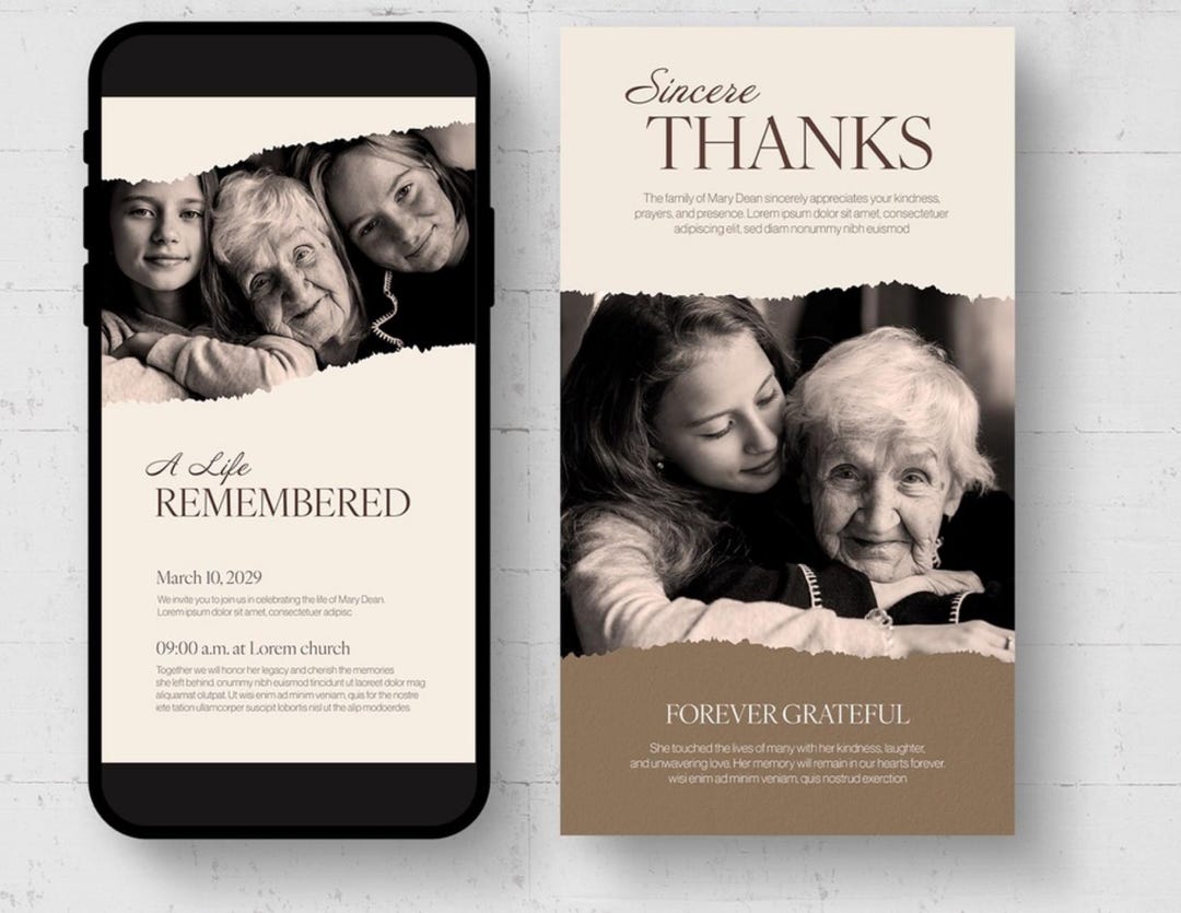 Editable Funeral Announcement Post Template for Social Media Canva ...