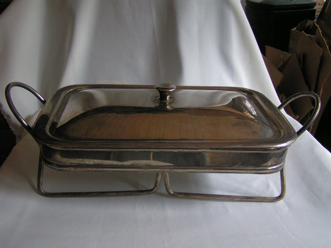 SILVER PLATED CASSEROLE Warming Stand With Lid ~ Two Handled - Etsy