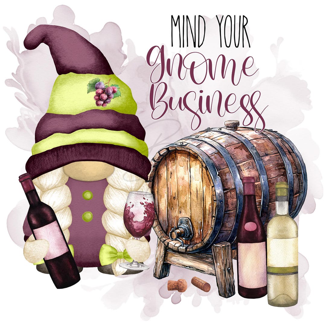 Mind Your Gnome Business Girl Gnome Clipart 10x10" 300dpi PNG - Etsy