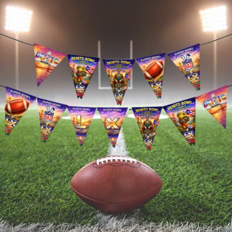 2026 Superbowl Football Party Triangle Flags - Etsy UK